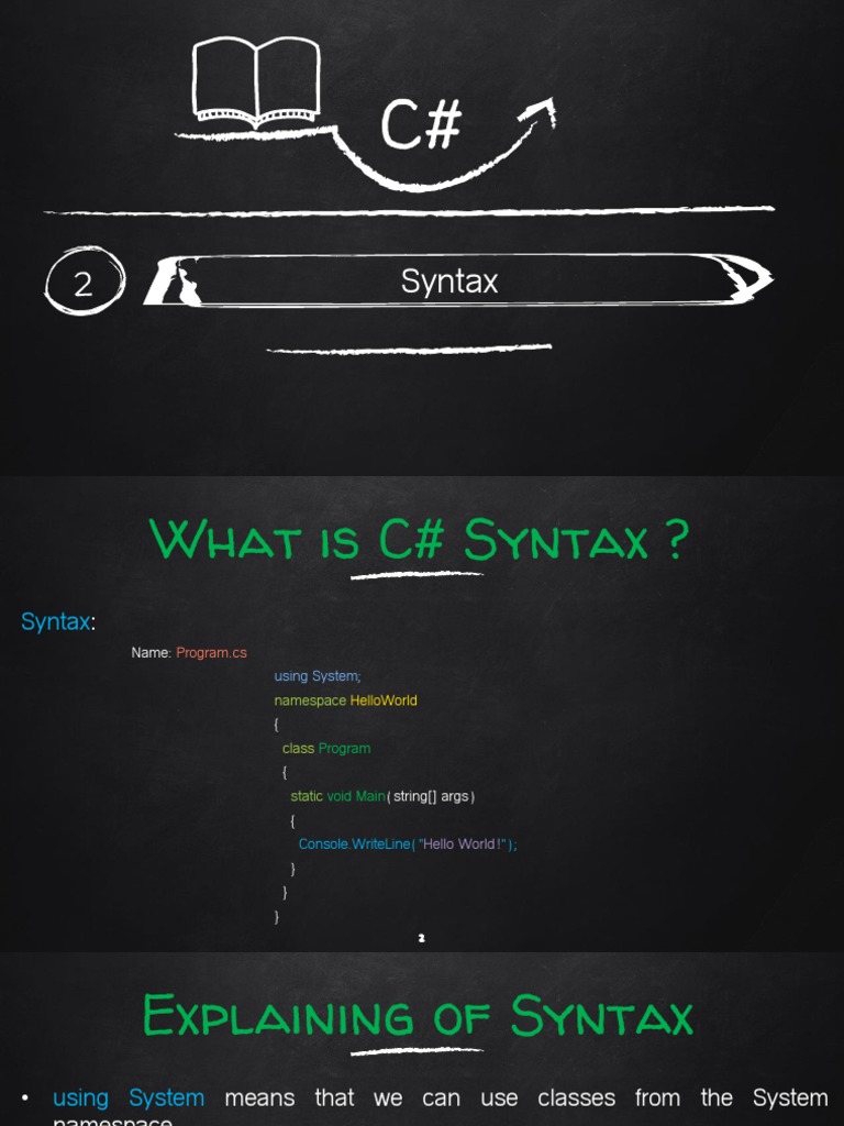 Syntax Pdf C Sharp Programming Language Computer Programming