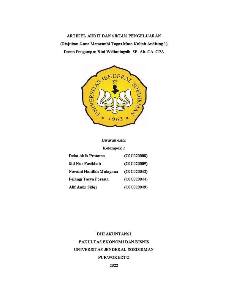 Kel 2 Bab 9 Artikel Audit Dan Siklus Pengeluaran | PDF