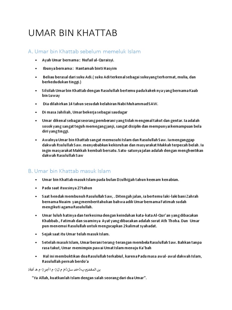 Silsilah Dan Perjalanan Umar Bin Khattab Pdf