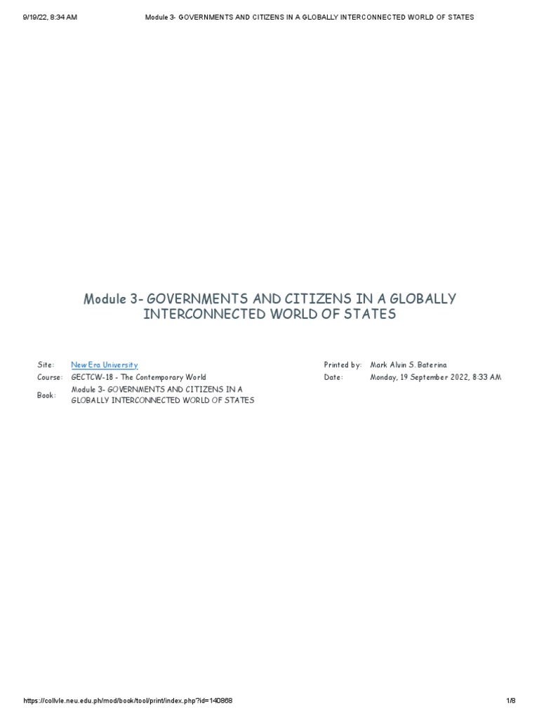 Governments and Citizens in States | PDF | Sovereignty | International Law
