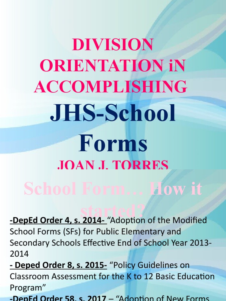 School Forms JHS SF 9 AND 10 2018-2019 | PDF | Schools | Middle Schools