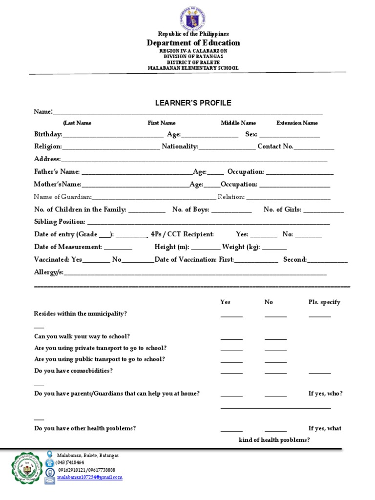 Learners Profile | PDF | Health Sciences