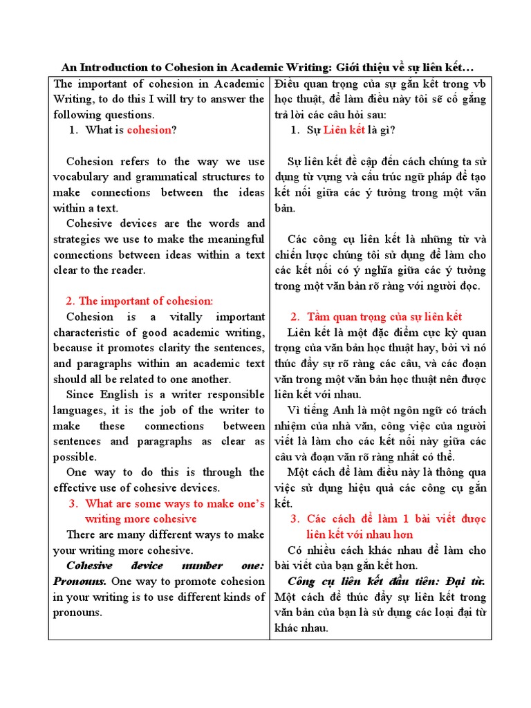 An Introduction To Cohesion in Academic Writing | PDF