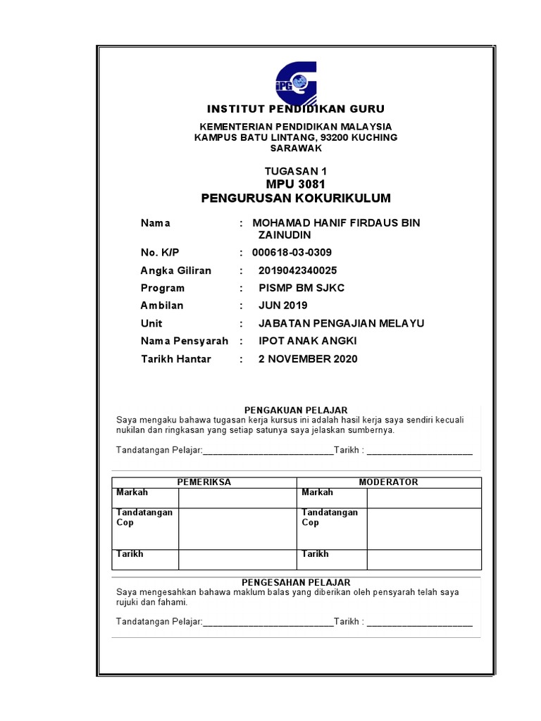 Tugasan 1 MPU 3081 | PDF