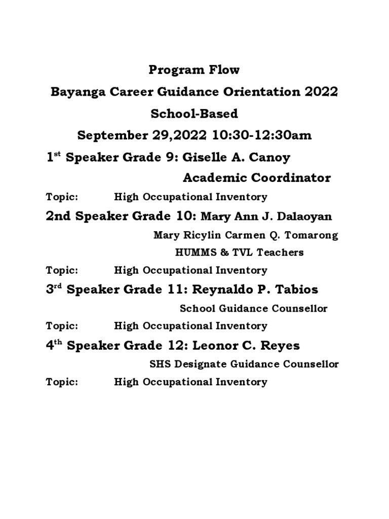 Career GuidanceProgram Flow | PDF