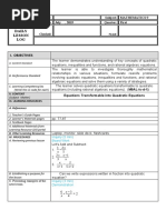 Grade 9 Math Lesson Plan: Radicals | PDF