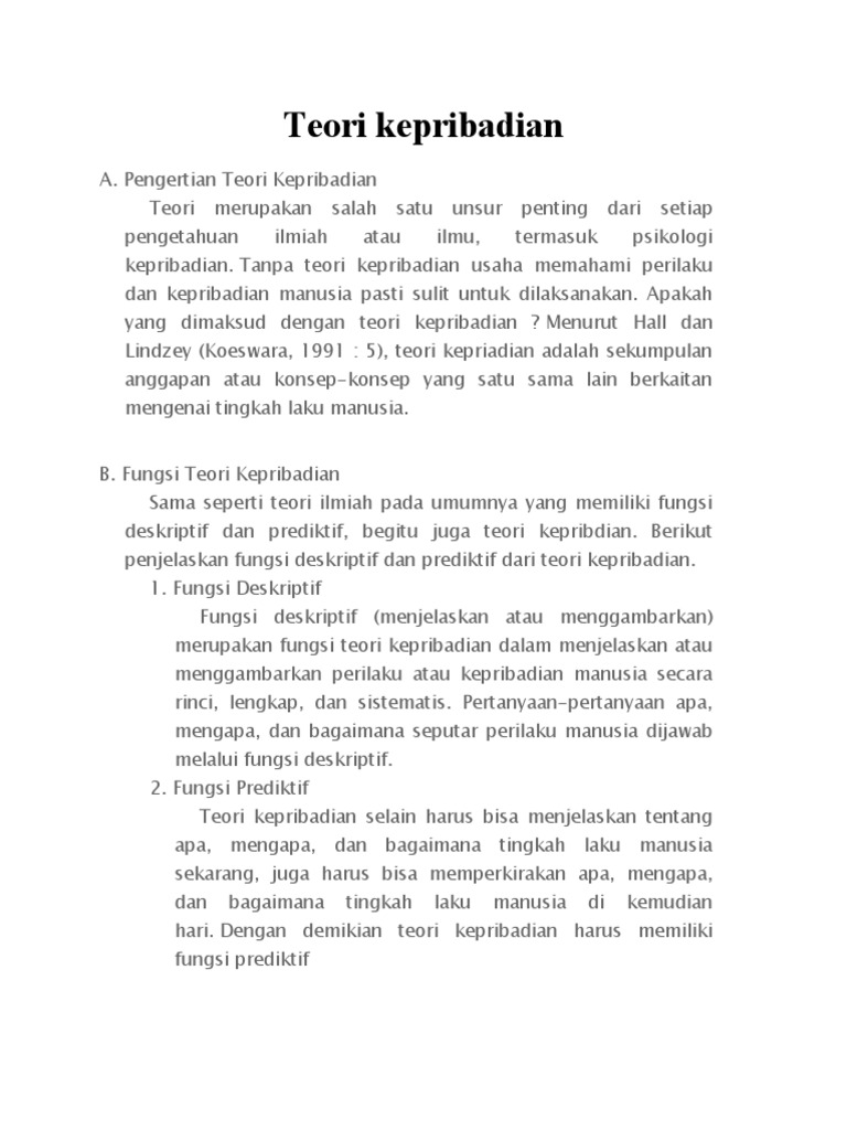 Teori Kepribadian Pdf