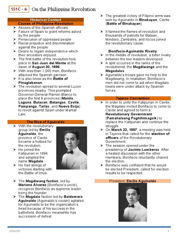 SS1C - 6 On The Philippine Revolution of 1896 | PDF | Decolonization ...