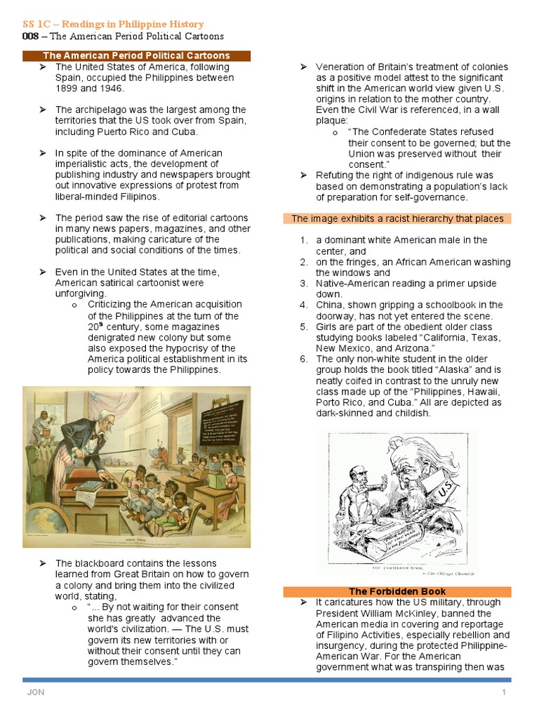 SS1C - 8 The American Period Political Cartoons | PDF