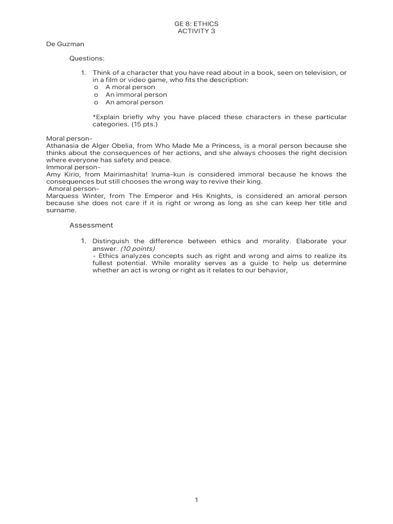 De Guzman, GE8 ACTIVITY 3 | PDF