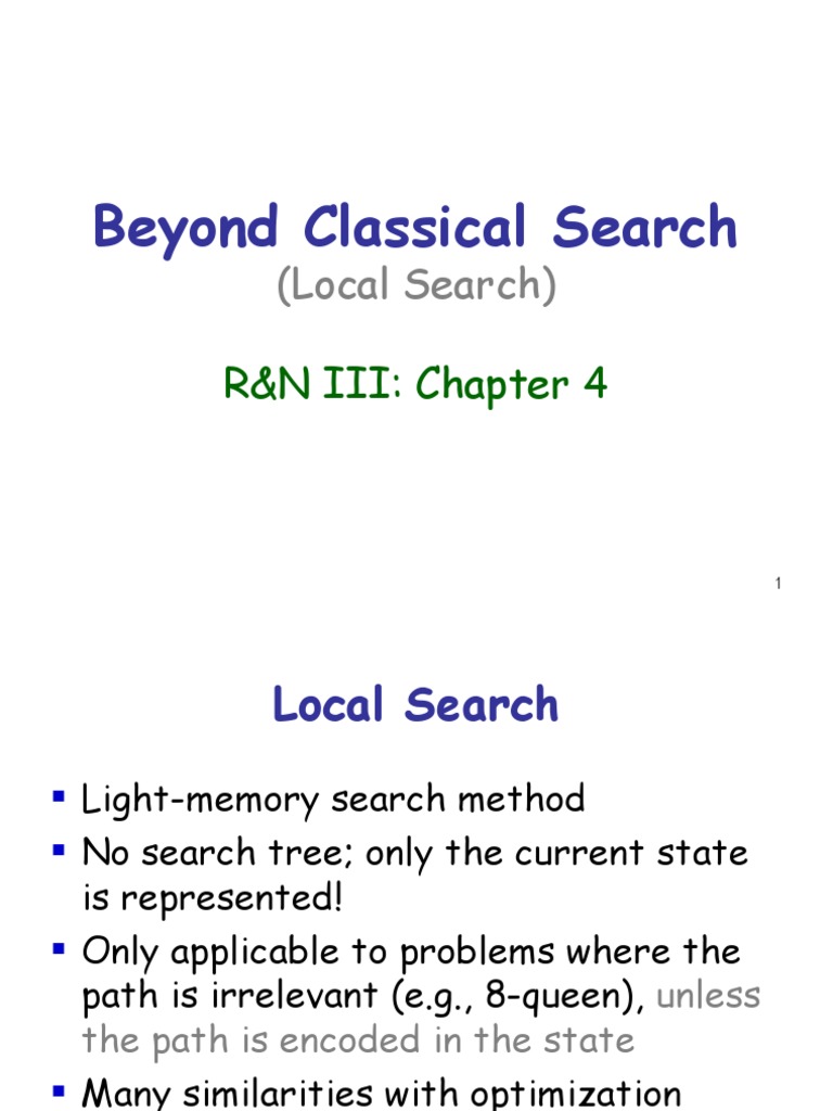 Chapter4 Beyond Classical Search | PDF | Theoretical Computer Science | Mathematics
