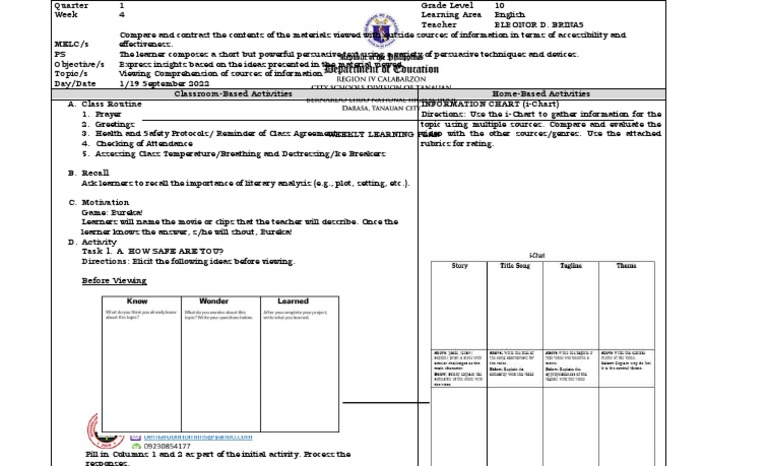Week4 Weekly Learning Plan | PDF