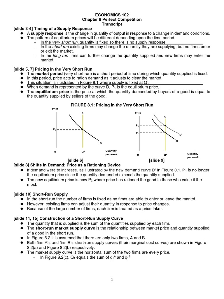 Econ 102 - Chapter 8 | Download Free PDF | Supply And Demand | Long Run And Short Run
