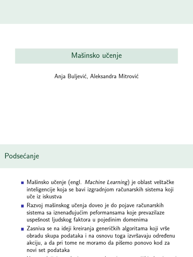 Masinsko Ucenje | PDF