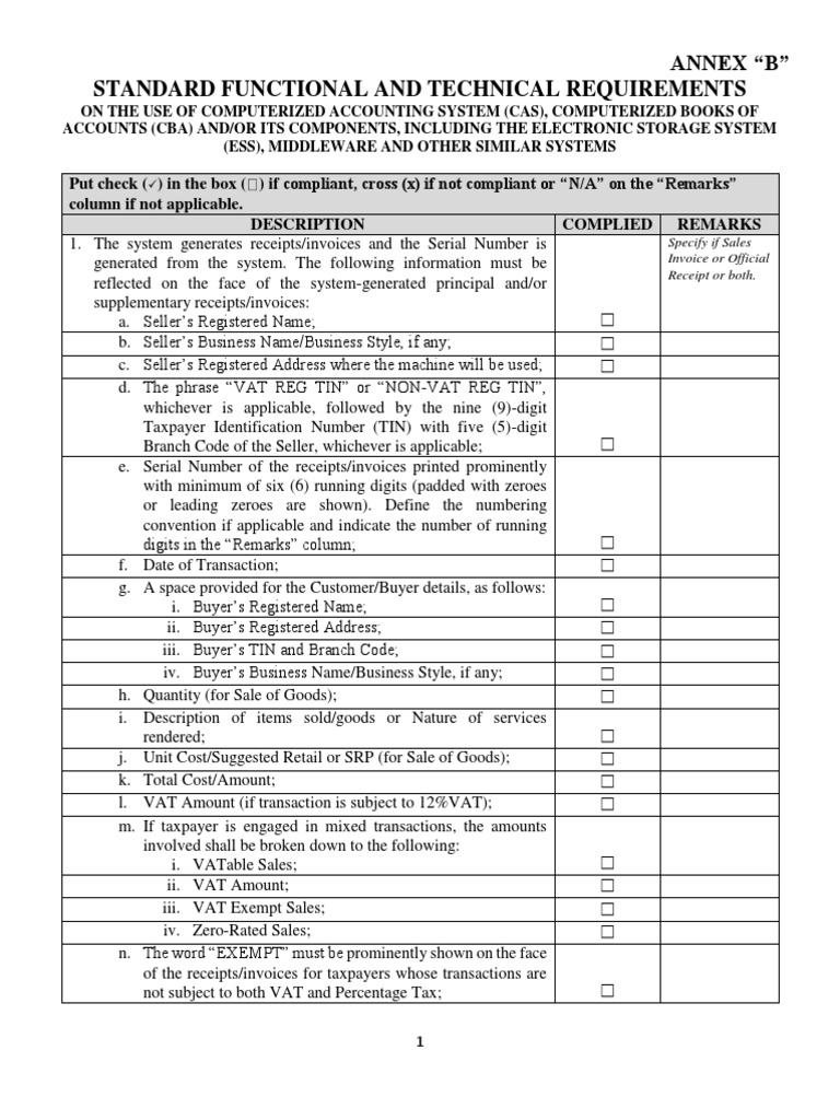 RMC No. 5-2021 Annex B | PDF | Invoice | Receipt
