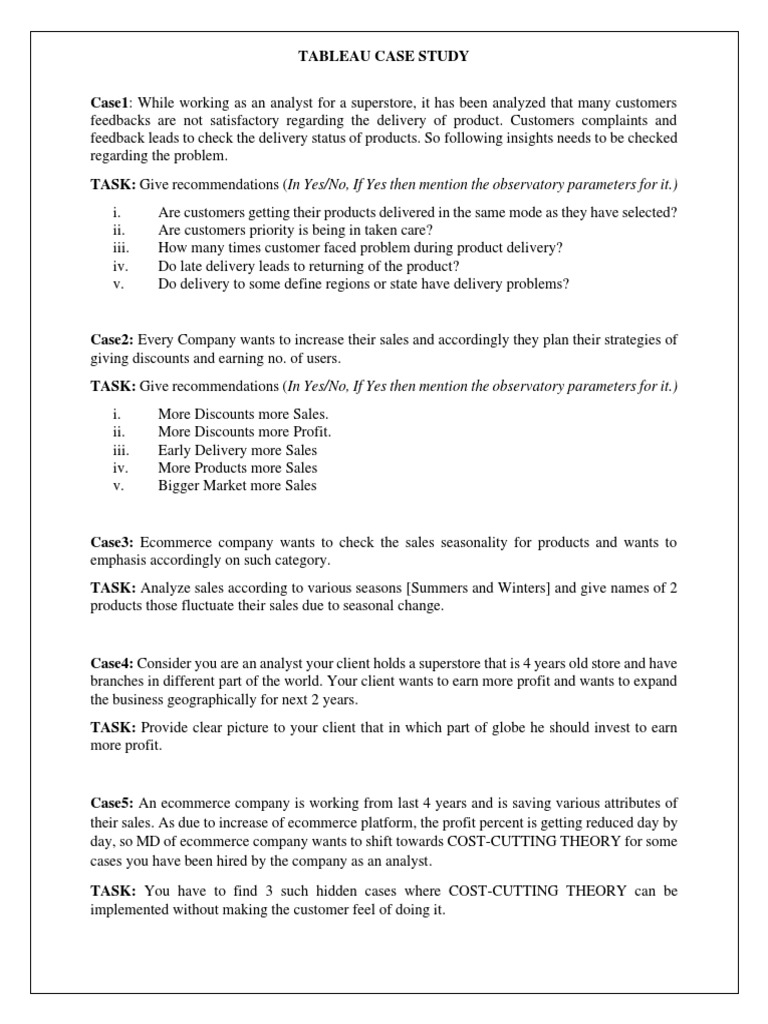 Tableau Case Study | PDF