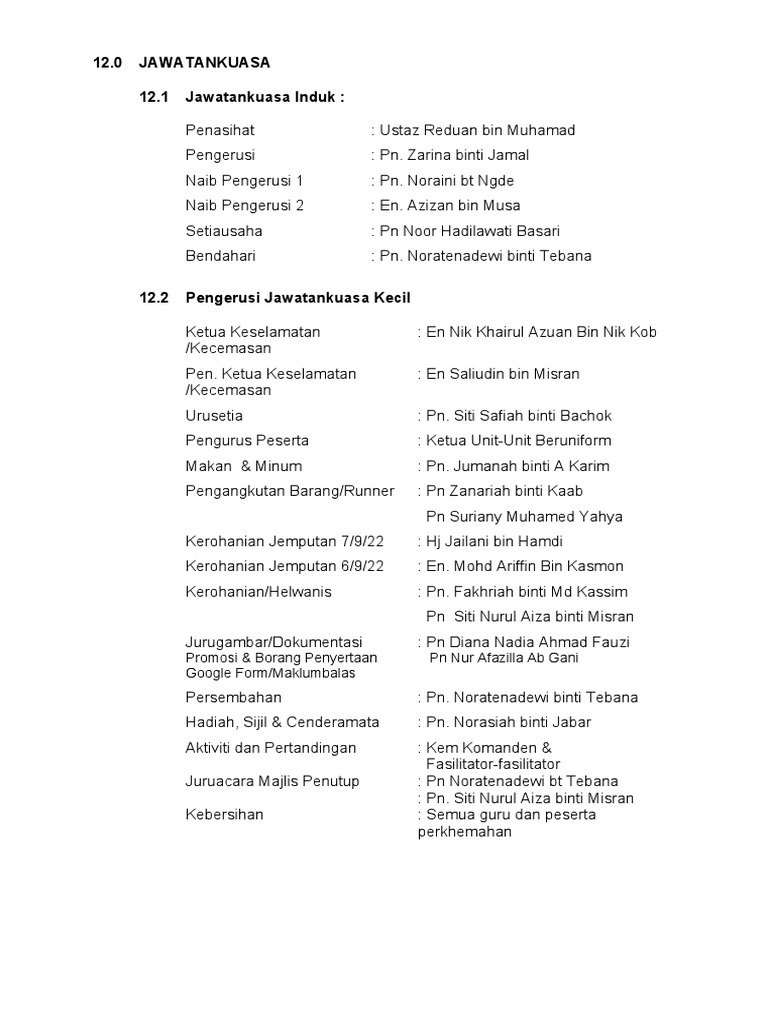 Ajk Induk Dan Ajk Pelaksana | PDF