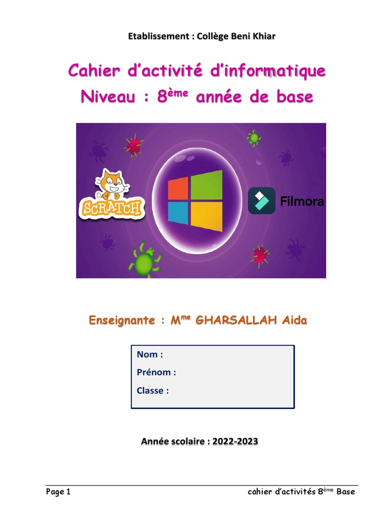 Cahier 8base | PDF | Scratch (Langage de programation) | Informatique
