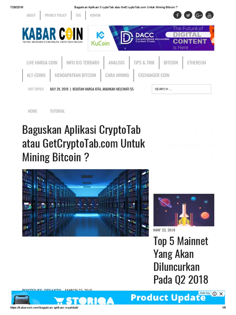 Baguskan Aplikasi CryptoTab Atau GetCryptoTab | PDF