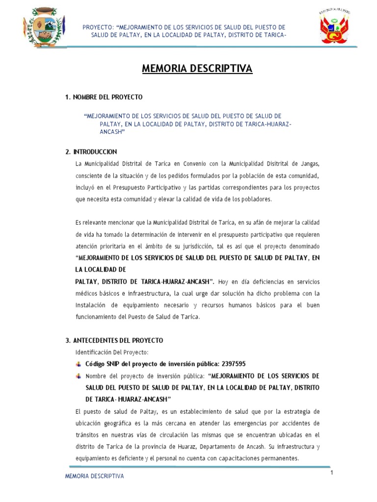 04 Memoria Descriptiva 1.. | PDF | Residuos | Hormigón