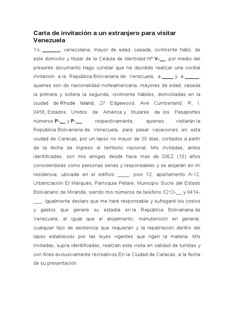 Carta De Invitación Para Extranjero: Cómo Realizarla En Chile – ZXYIYW