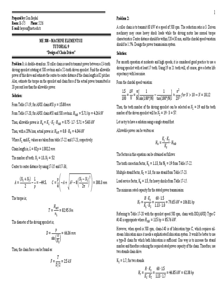 Chain Drive Design and Calculations | PDF | Machines | Mechanical ...