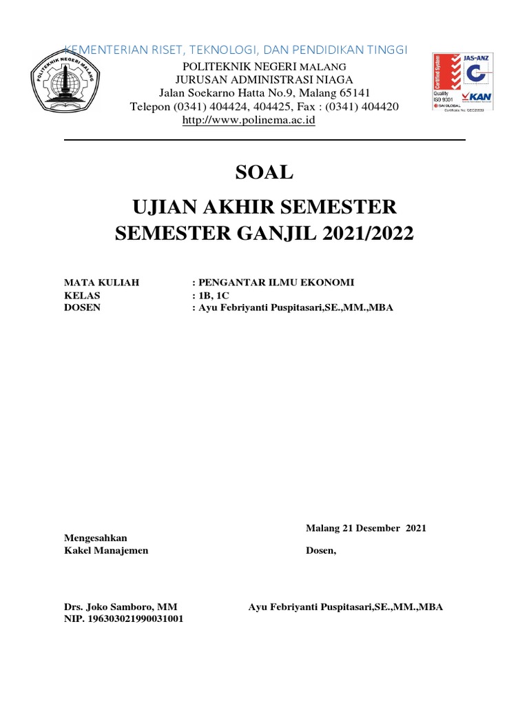 Uas Pie 05 Aliyunas 1C | PDF