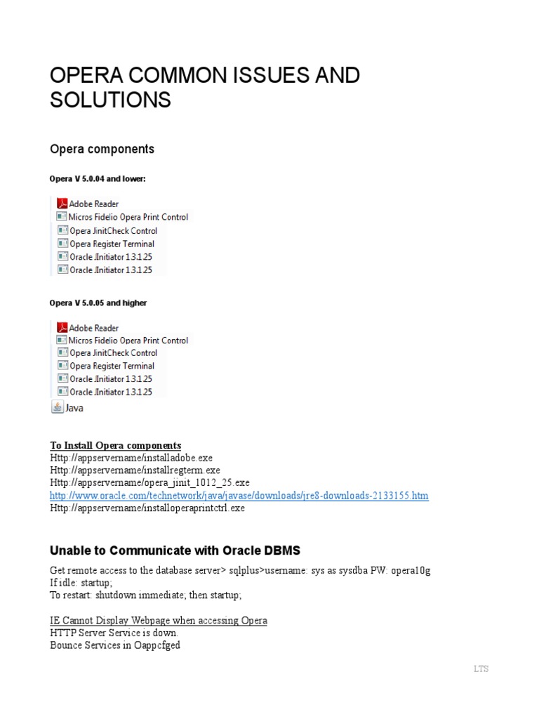 Opera PMS Common Issues & Solutions | PDF | Hypertext Transfer Protocol ...