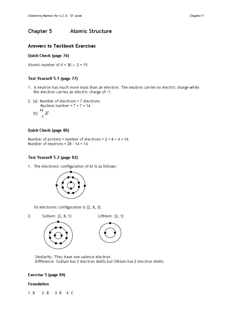 Chemistry Matters Ch05 Textbk ANS | PDF | Science & Mathematics