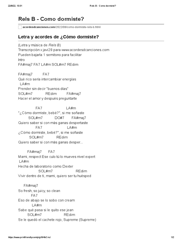 Rels B - Como Dormiste | PDF
