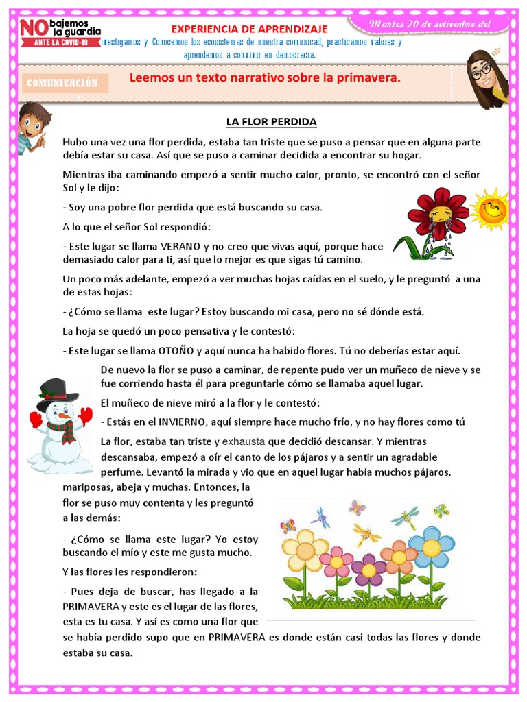 D2 A1 FICHA Leemos Un Texto Narrativo Sobre La Primavera. | PDF ...
