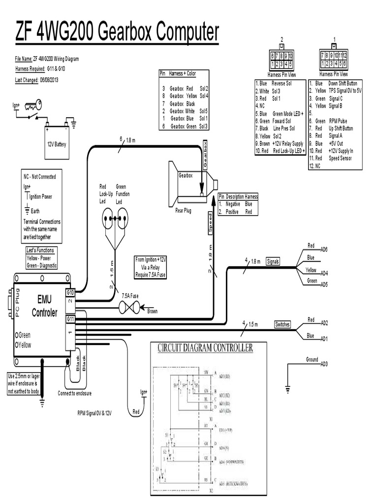 ZF 4WG200 Wiring Diagram V2.20 | PDF | Computer Engineering | Electronics