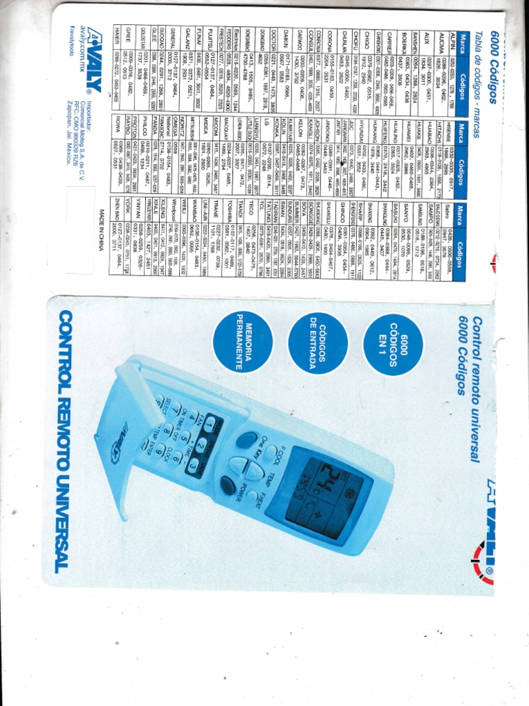 Control Remoto Universal Avaly | PDF