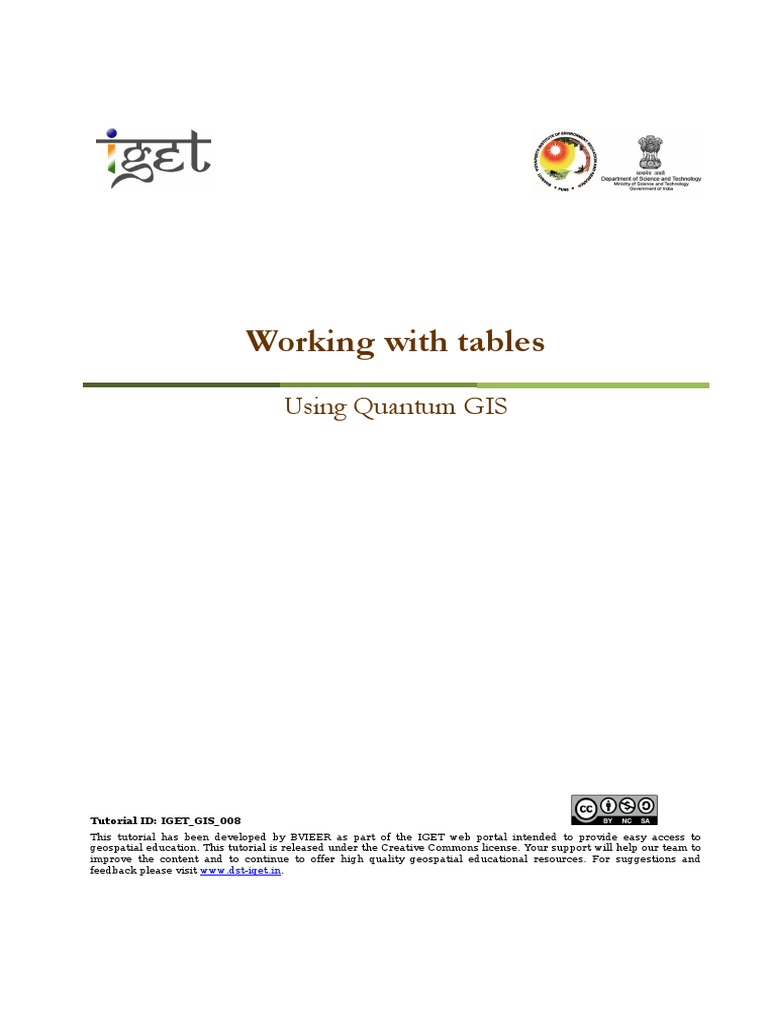 Working With Tables in Qgis | PDF | Comma Separated Values | Geographic Information System