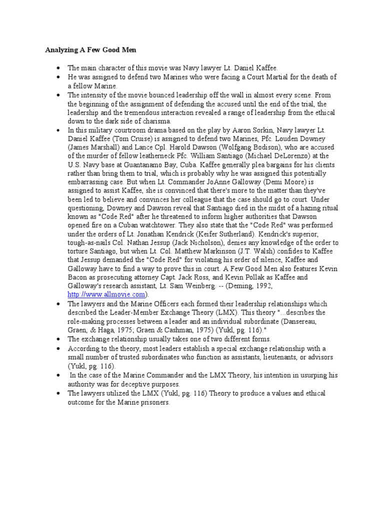 Leadership and Ethics in A Few Good Men | PDF | Armed Conflict | Violence