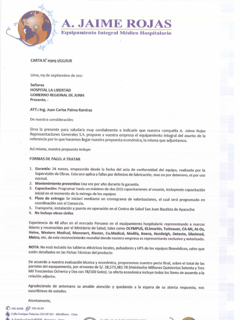 Cotización Ajr | PDF