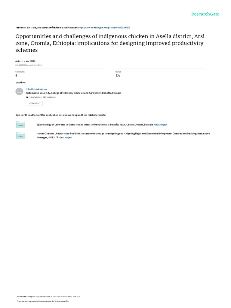 Opportunities and Challenges of Indigenous Chicken | PDF | Chicken ...