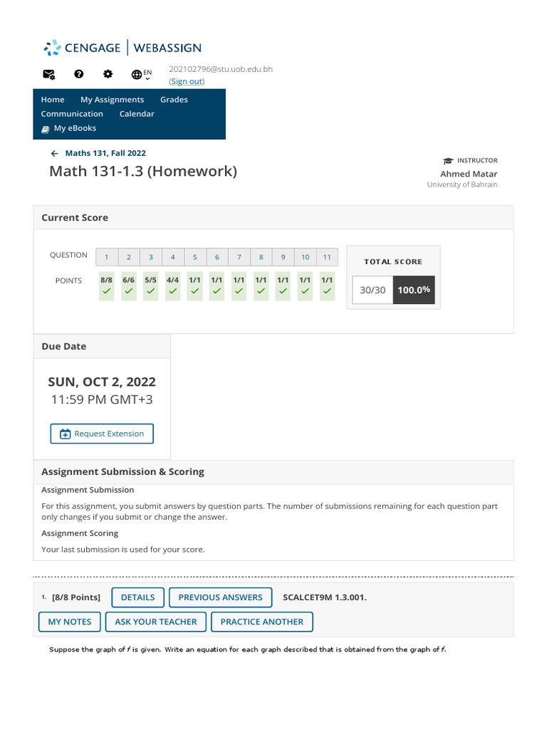 Math 131-1.3 - Maths 131, Fall 2022 WebAssign | PDF | Cartesian ...