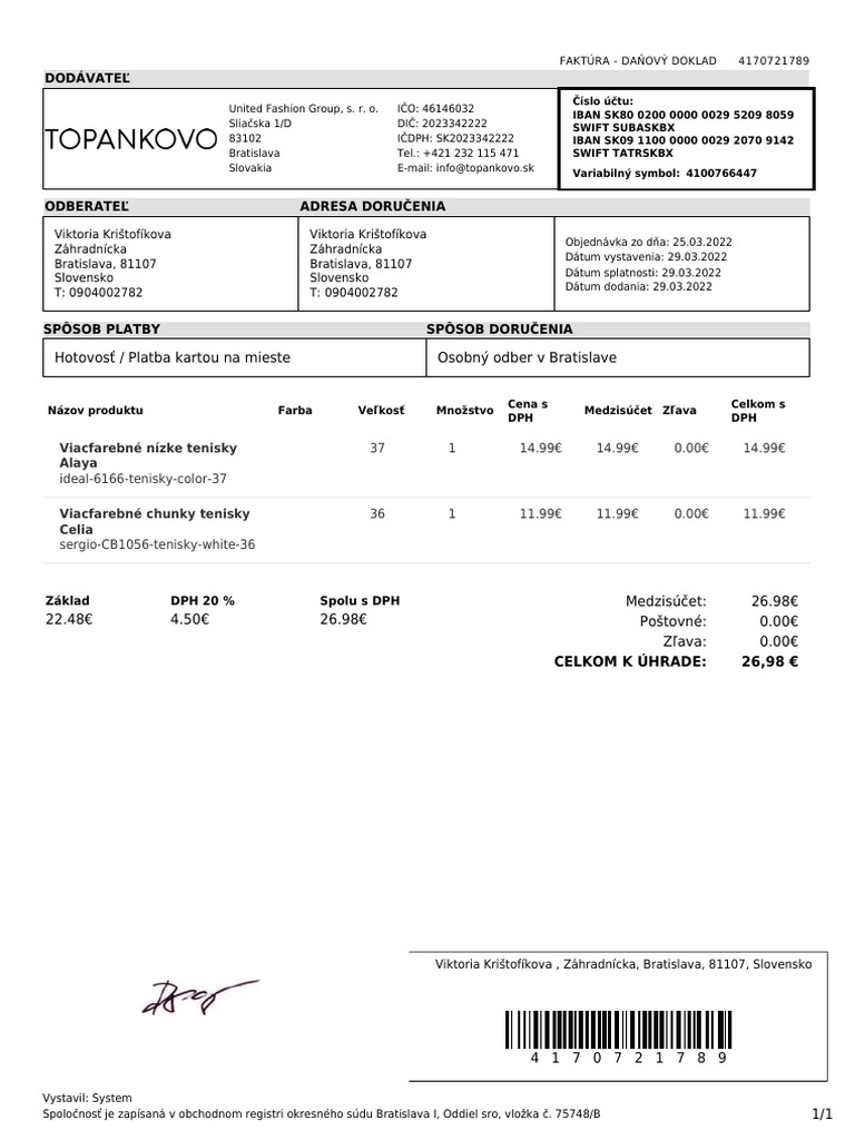 Invoice 4170721789 | PDF