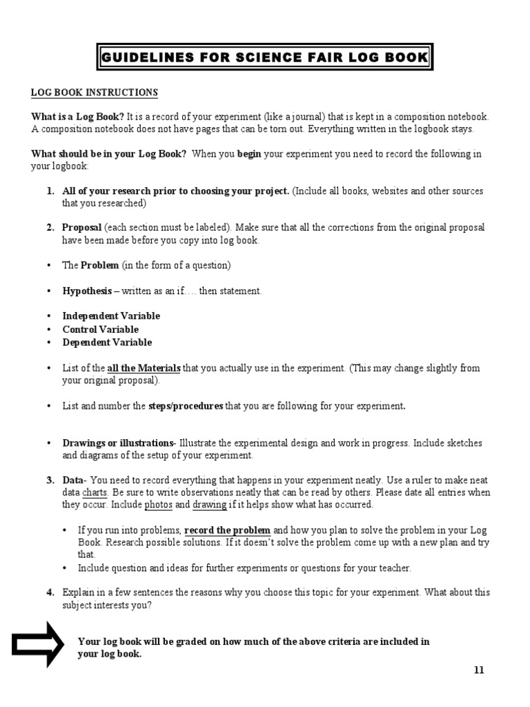 Guidelines For Science Fair Log Book | PDF | Experiment | Books