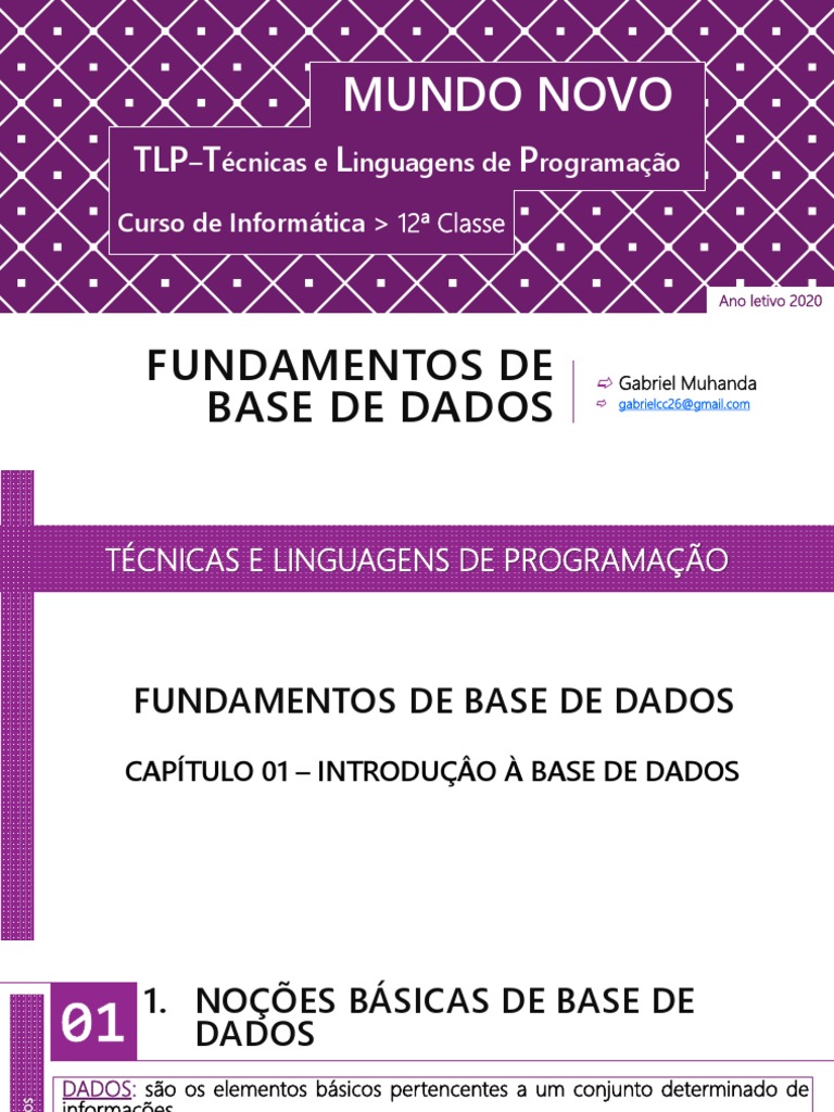 Fundamentos de Bases de Dados | PDF | Bancos de dados | Dados