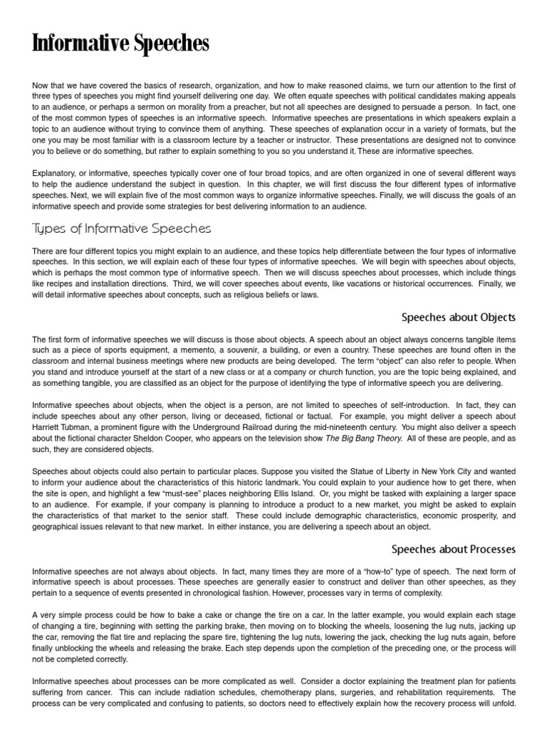 Informative Speech Example | PDF | Concept | Dentist