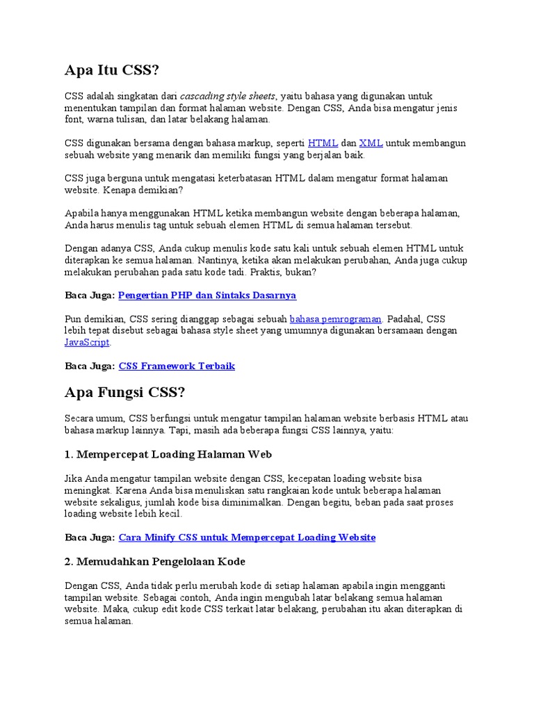 Apa Fungsi CSS | PDF