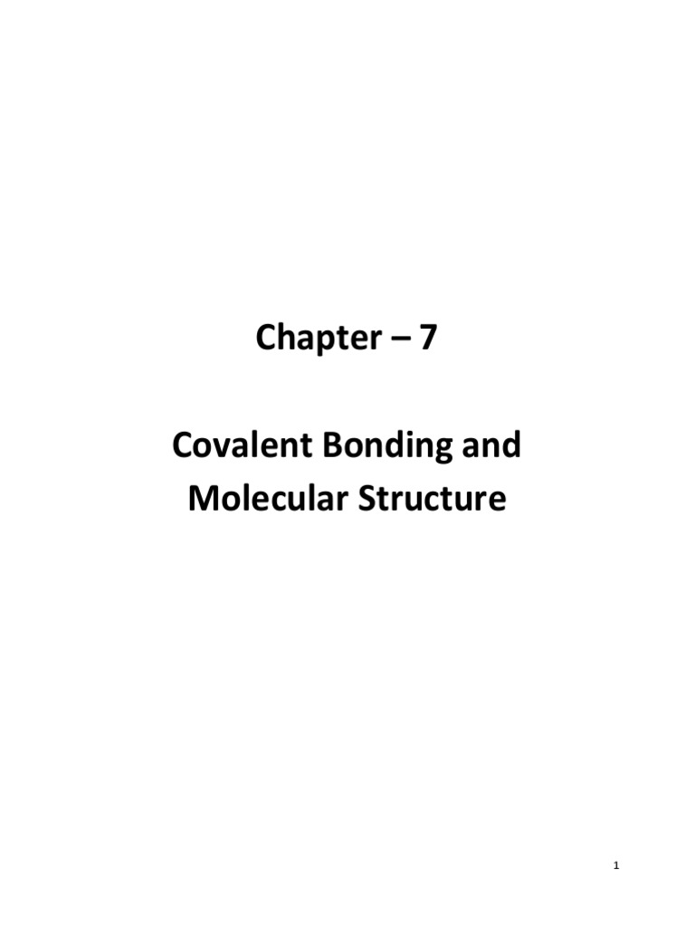 Chapter-7 - Covalent Bonds and Molecular Structur | PDF | Molecular ...