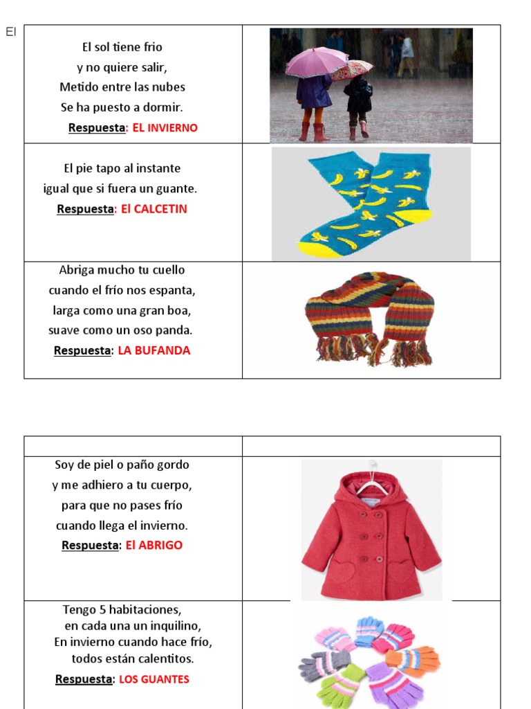 Adivinanzas Invierno | PDF