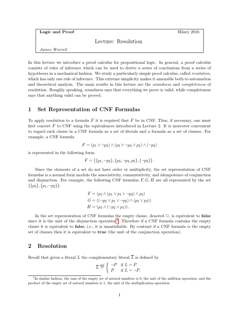 Prepositional Resolution | PDF | Syntax (Logic) | Deductive Reasoning