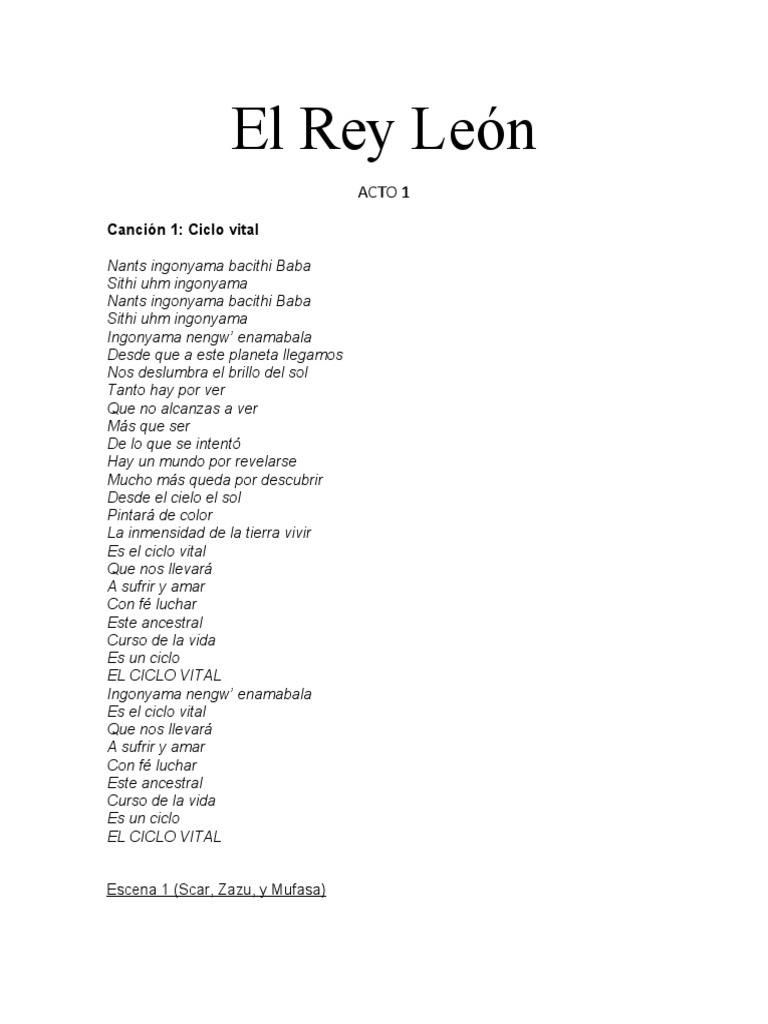 El Rey León Jr. | PDF