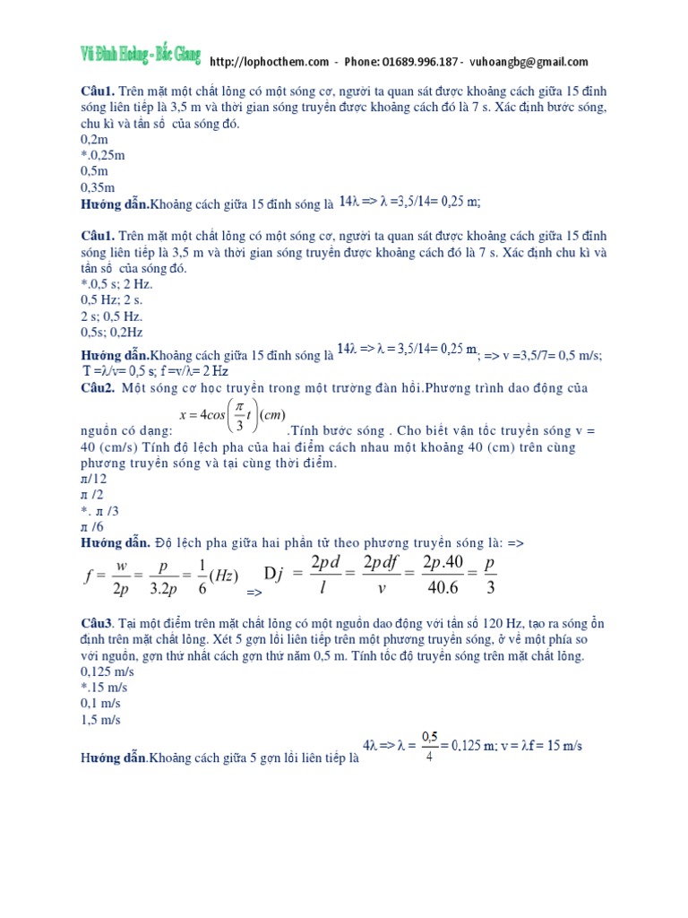 TN Dai Cuong Song Co Hoc | PDF