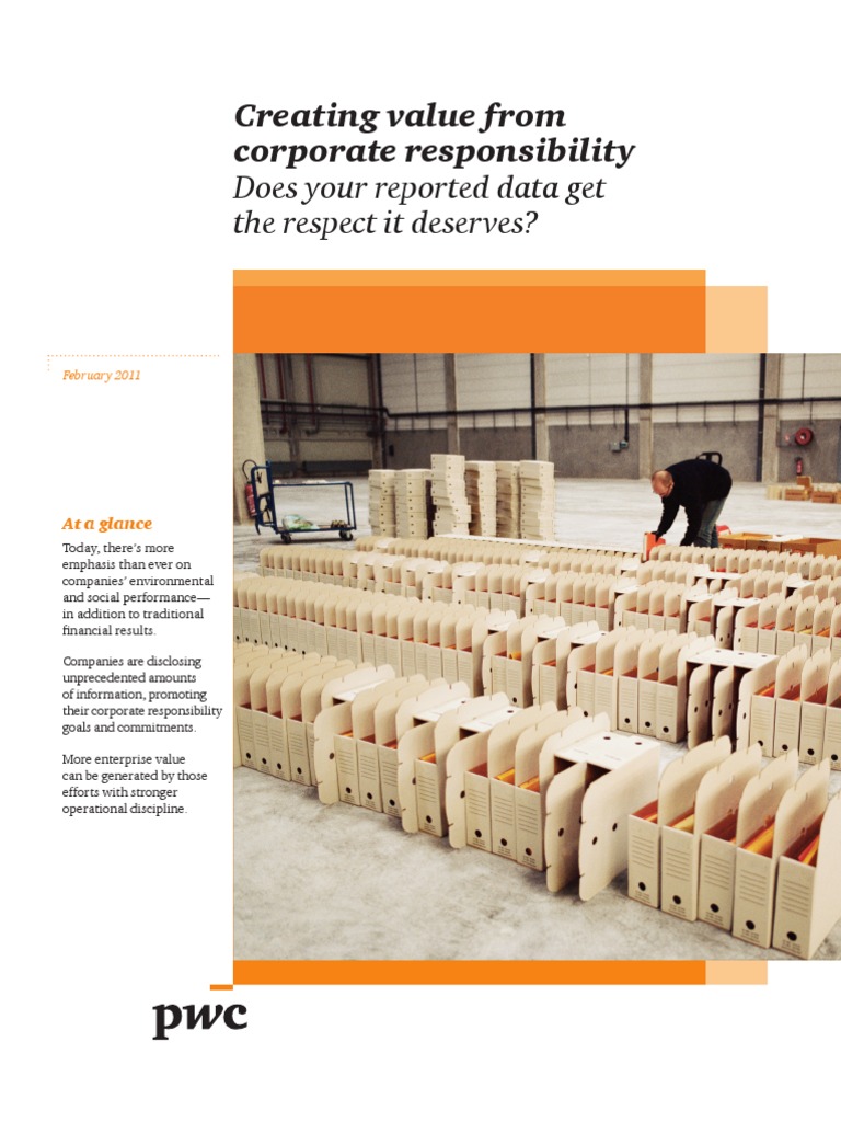 PWC Report: Creating Value From CSR | PDF | Corporate Social ...