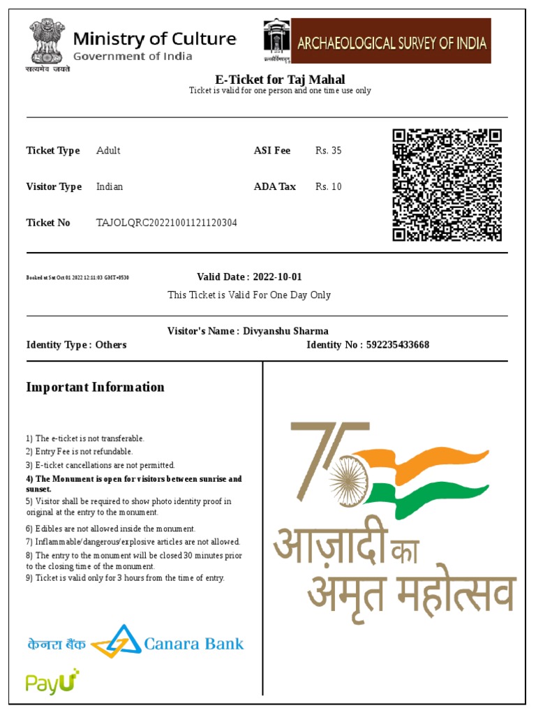 Entry Taj Mahal | PDF